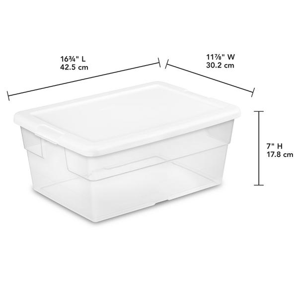 Sterilite 1644 - 16 Qt. Storage Box White 16448012